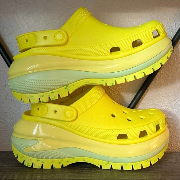 CROCS | Shoes | Crocs Mega Crush Platform Clogs M7 W9 In Acidity Yellow ...